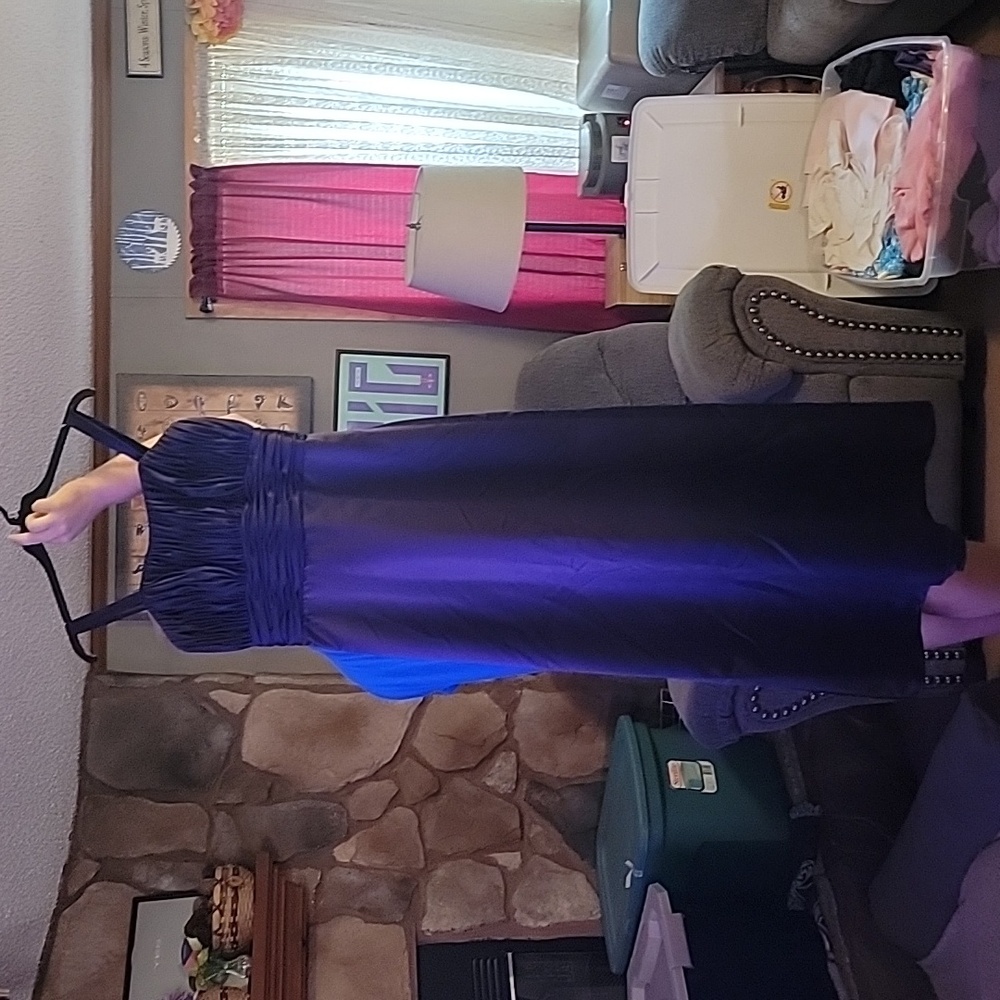 Used Davinci Deep Purple Satin Prom Dress - Gem